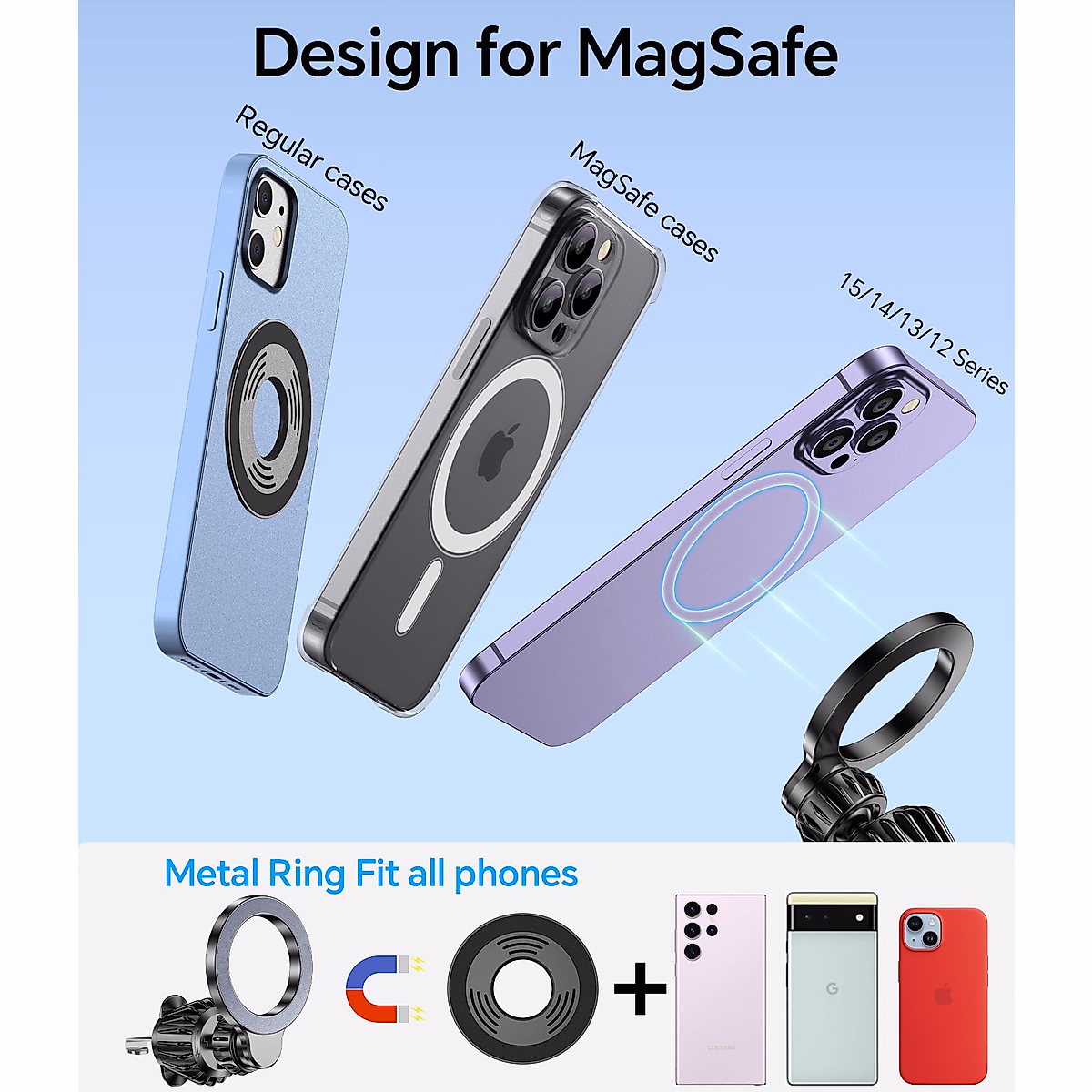 for iPhone Magsafe car Mount Vent【20 Strong Magnets 】Magnetic Phone Holder for Car Vent Cell Phone Holder Car Mount, Hands Free Car Phone Holder for Car for iPhone 15 14 13 Pro Plus Max Mag Safe Case