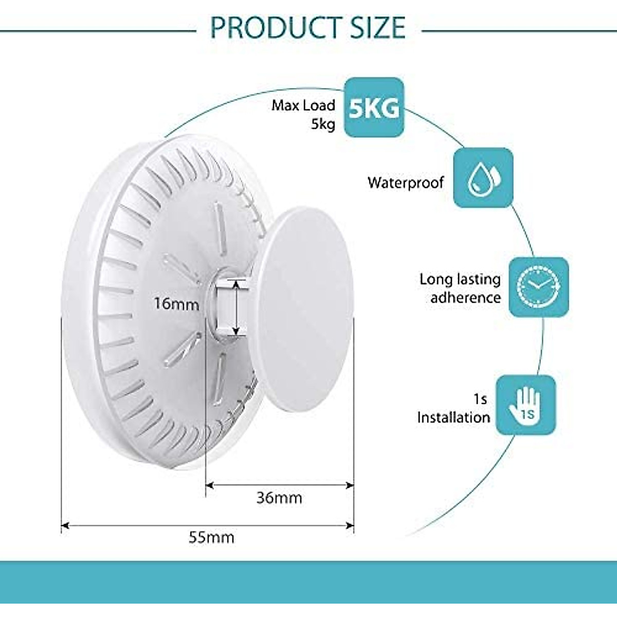 LUXEAR Suction Cup Hook, 4Pack Shower Suction Hooks, Waterproof Shower Hooks for Bathroom, Vacuum Suction Hook for Kitchen, Removable Wall Hooks for Window Glass Door, Garland Towel Loofah Bag, White