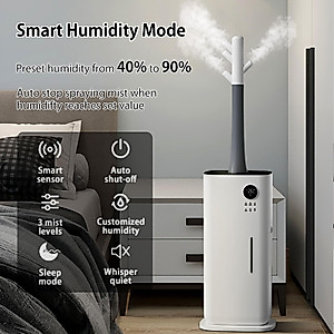 YOKEKON 5.3Gal/20L Humidifier for Large Rooms up to 3000 sq ft - Whole House Industrial Commercial Humidifier with 360° Nozzle Sets