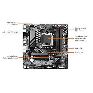 GIGABYTE A620M GAMING X (AM5/ LGA 1718/ AMD/ A620/ Micro ATX/ 5-Year Warranty/ DDR5/ PCIe 4.0 M.2/ PCIe 4.0/ USB 3.2 Gen1x2 Type-C/Realtek 1GbE LAN/Q-Flash Plus/PCIe EZ-Latch/Motherboard)