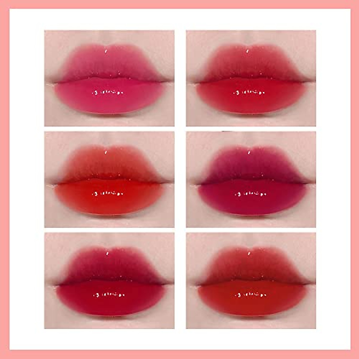 6 Colors Lip Tint Stain Set, Korean Velvet Lip Tint Watery Lip Stain Tint Moisturizing Mini Liquid Lipstick, Multi-use Lip and Cheek Tint, Long lasting Non-Stick Cup Waterproof, Shimmery, Lip Color Makeup