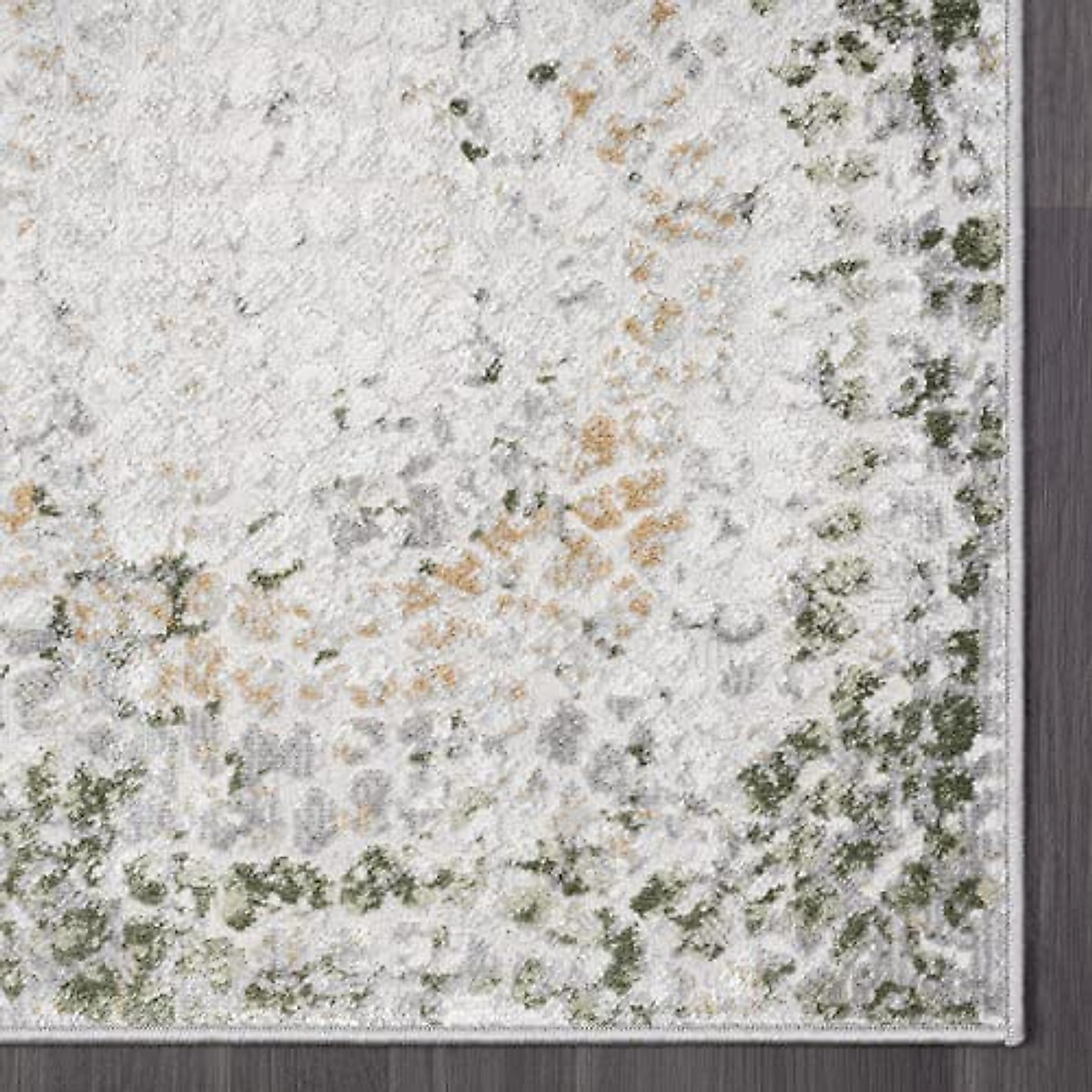 Abani Atlas 4'x6' Green/Grey Area Rug, Contemporary Abstract - Durable Non-Shedding -Easy to Clean