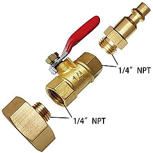 Winterize Adapter with 1/4 Inch Male Quick Connecting Plug and 3/4 inch Male GHT Thread, 1/4 Inch Male Quick Plug and 3/4 Inch Female Garden Hose Threading, Winterize Quick Adapte (Male+Female)
