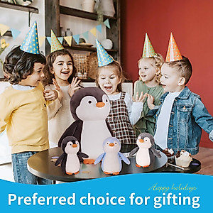 MMguai 4Pcs Penguin Plush Pillow, Giant Penguins Stuffed Animal Mommy 16 Inch with 3 Baby Penguin Plushies in Tummy, Gifts for Kids Girls Boys, Halloween, Christmas, Birthdays