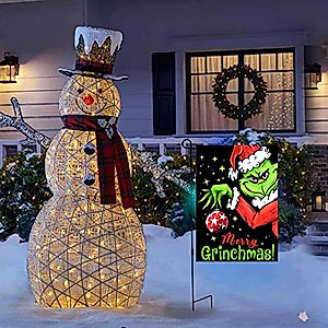 Christmas Festival Garden Flag 12x18 Inch, Christmas Merry Star Fall Flags Double Sided, Burlap Flag Holiday Farmhouse Patio Yard Outdoor Party Decor Gift