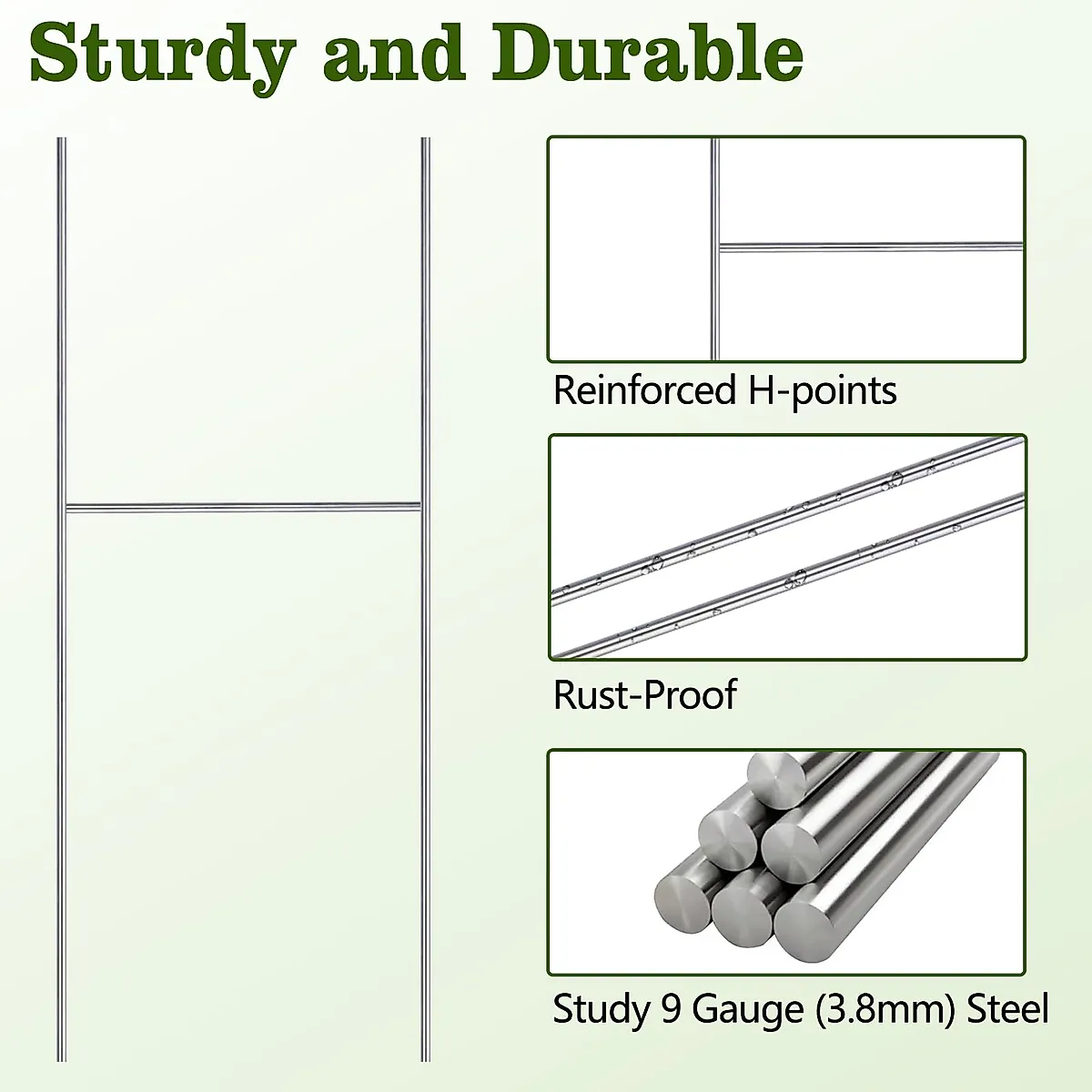 Yard Sign Stakes Metal, 17x7 Inch Yard Sign Holder Stand Sign Stakes for Ground Outdoor, Remiawy 10 Pack Wire Metal Yard Stakes for Corrugated Plastic Sign, Blank Lawn Sign Posts, Estate Garage Sale