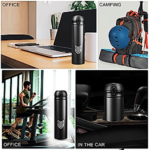 Dzanken 18oz Insulated Bottle Vacuum Insulated Water Bottle Stainless Steel Thermos, Travel Cup, Coffee & Tea,Stainless Steel Vacuum Flask,Equipped with Ice Tray