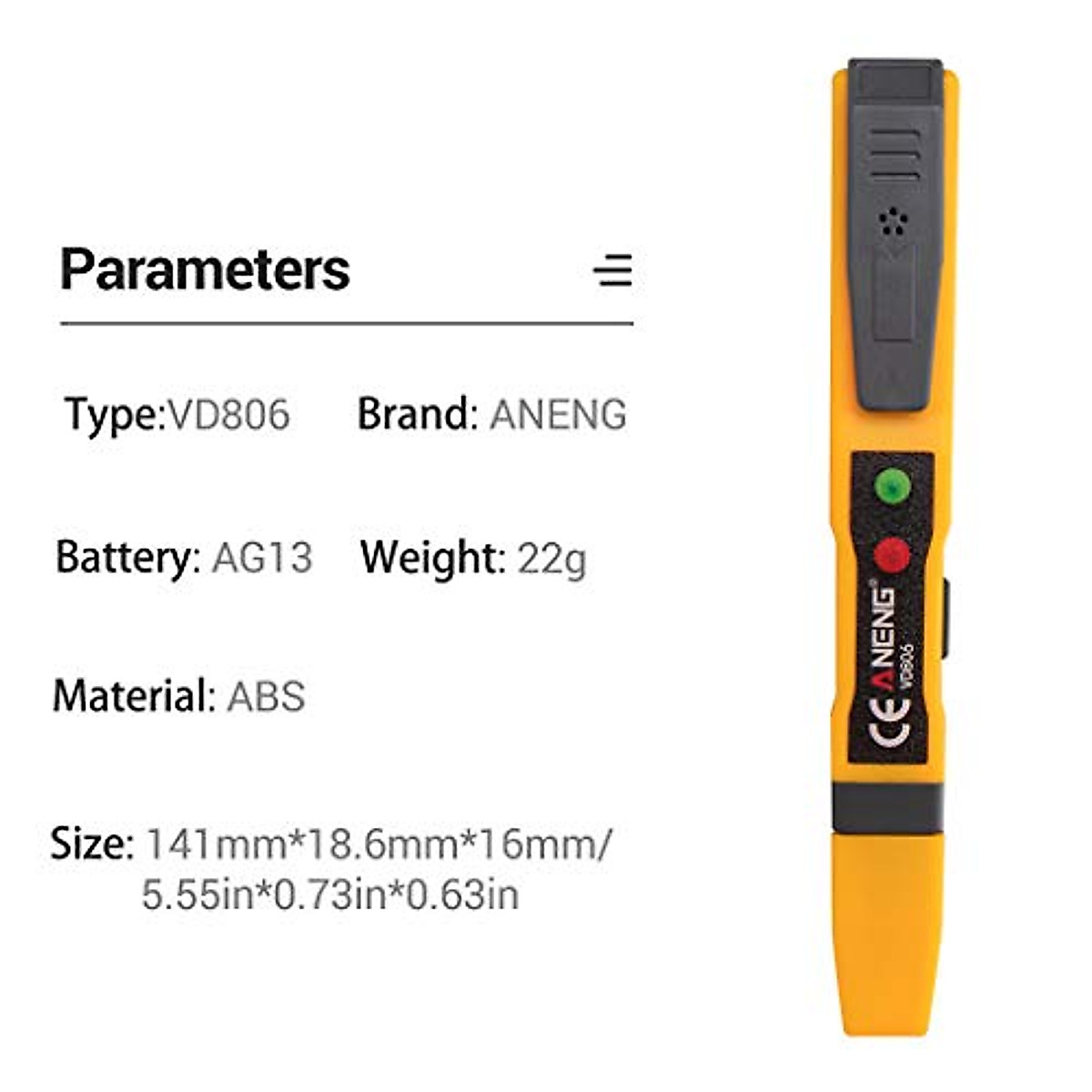 YIFEIJIAO,AC Voltage Detector Pen Non-Contact Inductive AC/DC Voltage Tester w Sound Light