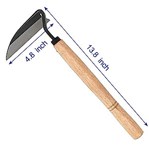 BOHAI Weeding Sickle, Japanese Style Sickle Garden Hoe Hand Weeder Tool Very Sharp Edge(Full Size)