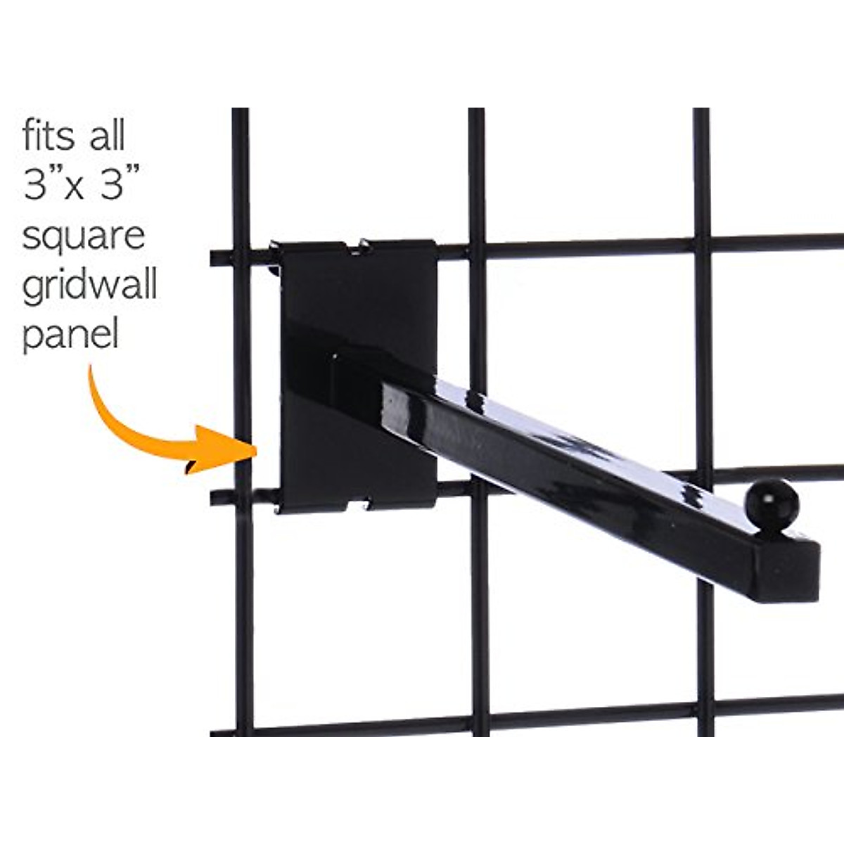 12" Gridwall Faceouts for Gridwall Panels - Black Finish - Pack of 12