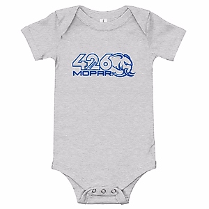 Mopar Hemi 426 Hellephant Baby Bodysuit - Grey, Size 3-6 Months