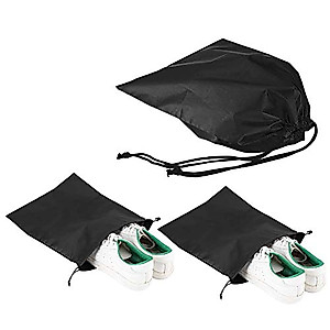 Storage Bags, Nylon Drawstring Storage Bags proof Storage Bags for Shoes Clothes Organizer(Black)