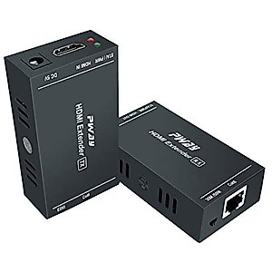 HDMI Extender 1080p@60Hz, 3D, Over Single Cat5e/Cat6/Cat 7 Cable Full HD Uncompressed Transmit Up to 164 Ft(50m), EDID and POC Function Supported (Transmitter and Receiver)