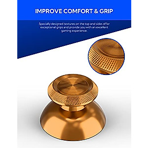 Avericht Metal Thumbsticks for PS5 Controller, Aluminum Joystick Replacement Kit for Dualsense Controller Accessories (Gold)