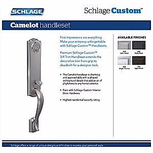 Schlage FCT58CAM716 Schlage FCT58-CAM Custom Camelot Keyed Entry Single Cylinder Half Plate Handleset - Exterior Only