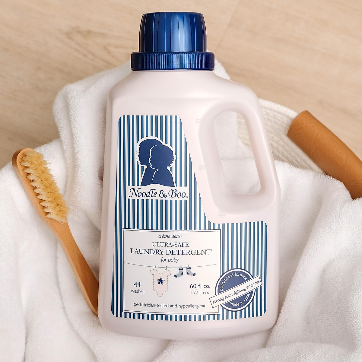 Noodle & Boo Baby Laundry Essentials Ultra-Safe Laundry Detergent, 60 Fl Oz. Creme Douce, Liquid