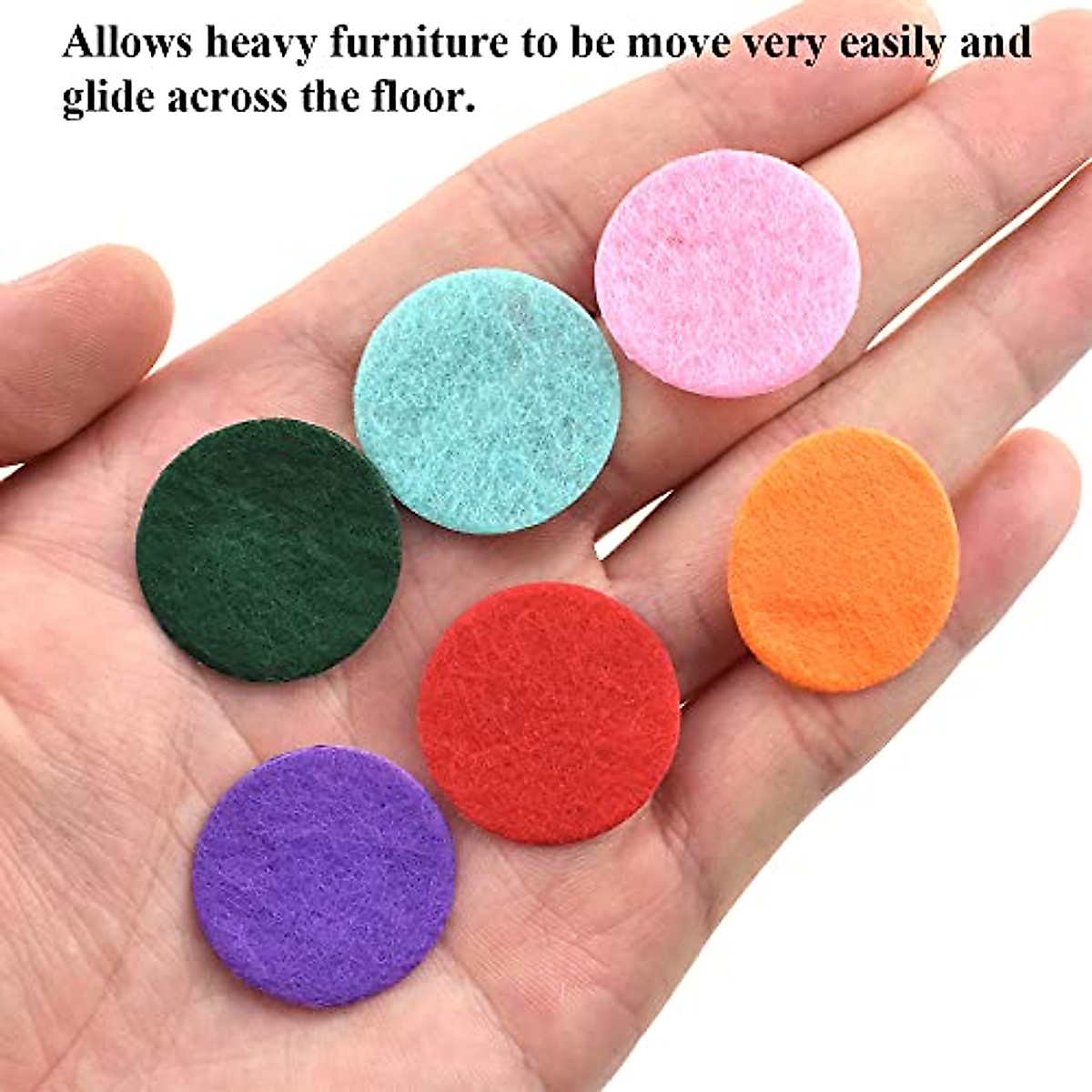 Auleswet 20mm Diameter Felt Circles Uniformly Pre-Cut Symmetrically Round Prevent Scuffs Easy Gluing Non-Woven Fabric Protect Pads Mixed Colour 80 PCS for Wax Sample Furniture Legs Halloween Costume