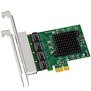 GLOTRENDS LE8204 4-Port Gigabit PCIe Ethernet Network Card, 4 x RTL8111H Chip, 4 x RJ45 LAN Port, PCIe X1 Installation
