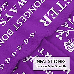 Womens Day Gift Soul Sister Gift Blanket 50x40 in Sisters Birthday Gifts Blankets Gifts Best Sisters Friend Presents Purple Soft Flanel Throw Blanket from Sister Brother Purple Blanket for Sister