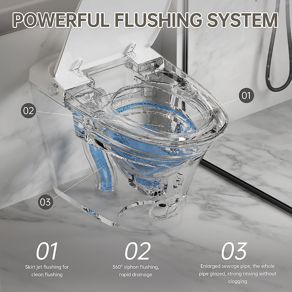 SUPERFLO Smart Toilet with Bidet Built in | One Piece Smart Toilet Bidet with Heated Seat & Night Light,Smart Toilets for Bathrooms(Warm Air Dryer, Auto Flush, Auto Open/Close Cover)