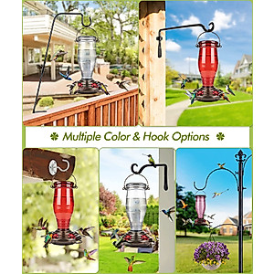 BOLITE 18006CR Hummingbird Feeder, Vintage Bottle Glass Hummingbird Feeders for Outdoors, 25 Ounces, Red