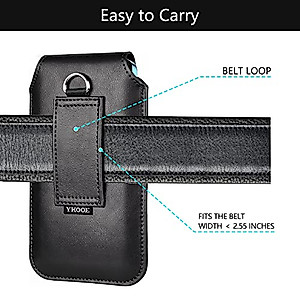 ykooe Leather Phone Holster for iPhone SE 2022 2020, Black – L