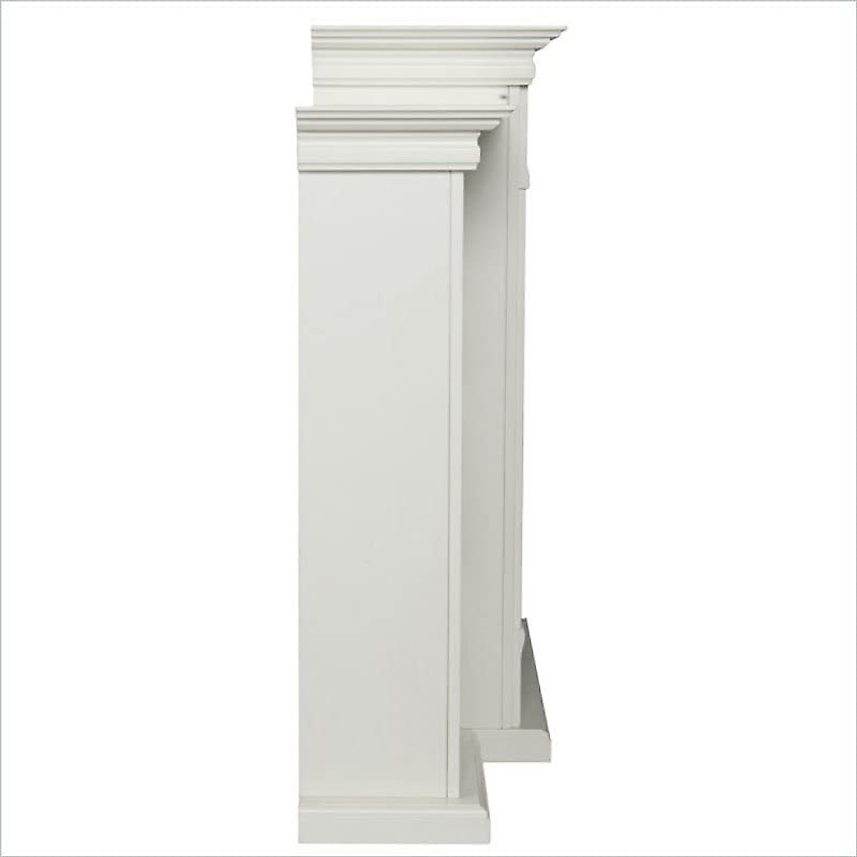 BOWERY HILL Traditional Wood Electric Fireplace with Bookcases in Ivory