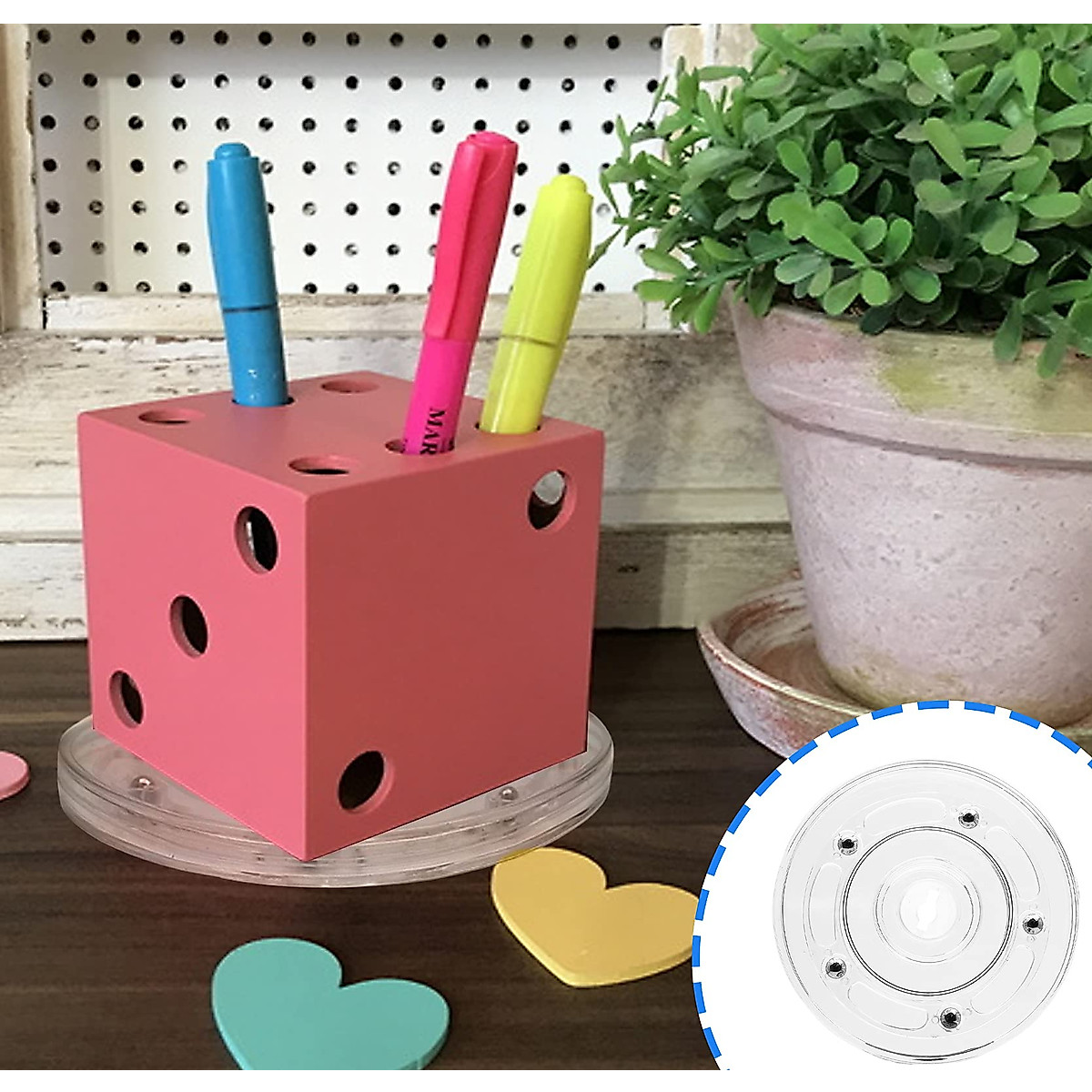 Zorveiio 6” Black Acrylic Turntable Organizer, Rotating Organizer Swivel Plate for Bathroom Kitchen Cabinet Table Spice Rack Cake Pantry