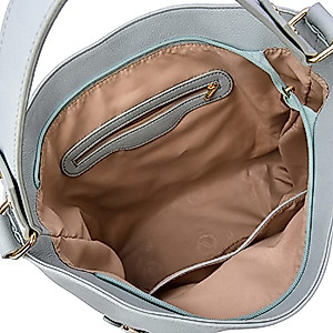 Mellow World Monserrat Floral Studded Slouchy Motor Style Hobo Handbag for Women with Removable Strap,Seafoam