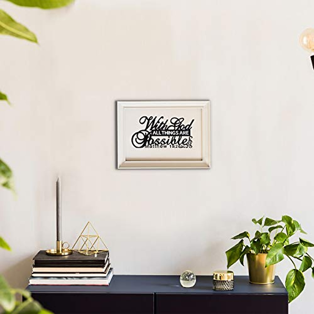 Inspirational Table Art with God All Things are Possible Positive Sign Home Table Decoration, Motivational Table Centerpieces Letter Sign Wooden for Faith Motivational Decor Home ()