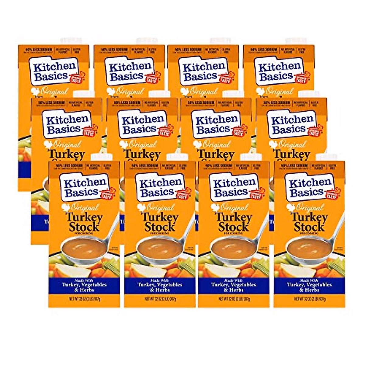 Kitchen Basics Original Turkey Stock, 32 oz Carton, (Pack of 12)