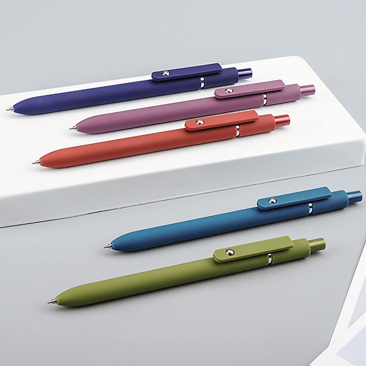 sencoo 5 pack Blue Gel Pens Quick Dry Ink Pens Fine Point Retractable Roller Ball Pens 0.5 mm Smooth Writing Pens Cute Pens Aesthetic pens for School Office Home Diary Gift Pens (Blue)