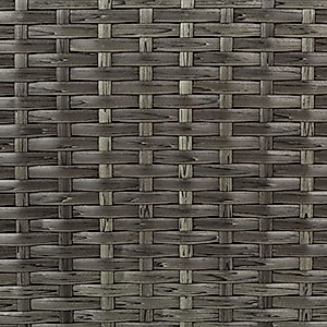 SAFAVIEH Outdoor Collection Mazeli Grey Brown Woven Square Lid Trash Bin (Fully Assembled) PAT7512C