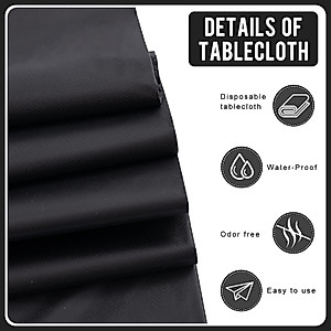 Black 6 Pack Premium Disposable Plastic Tablecloth 54 x 108 In - Plastic Table Cloths for Parties Disposable Tablecloth for Rectangle Table Up To 8 Ft - Rectangle Tablecloth - Black Plastic Tablecloth
