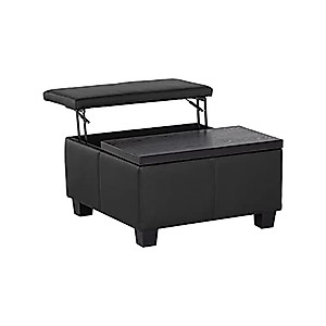 Aldo Lift Top Storage Ottoman Black - Black Wood