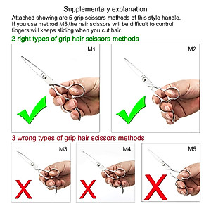 6" Professional Hair Scissors Cutting Shears 440C Hair Cutting Scissors Haircut Scissors Sharp Barber Scissors Barber Shears Convex Edge KINSARO