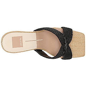 Dolce Vita womens Nitro Heeled Sandal, Black Raffia, 8 US