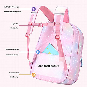 Rcuyyl Girls Backpack Cute Teen Laptop Bag School Bookbag Kindergarten Elementary Backpacks Girls Casual Travel Daypacks