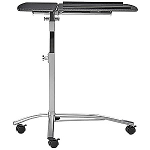 Tiffany & Co. Mayline 950ANT SOHO Mobile Laptop Caddy with Dual Worksurface, Height Adjustable, Anthracite Metallic Gray Frame