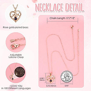 ADDWel Gifts for Mom from Daughter and Son, Mom Birthday Gift Idea from Kids, Unique Preserved Real Roses with I Love You in 100 Languages Mom Necklace, Cool Present to Mother Mama