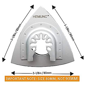 Oscillating Tool Sanding Pad，HEMUNC 3-1/8 Inch Triangle Sanding Pads 3PCS Fit Oscillating Multitools like Dewalt, Fein Multimaster, Bosch, Dremel, Makita, Milwaukee, Rockwell, Ryobi, Craftsman, Ridgid