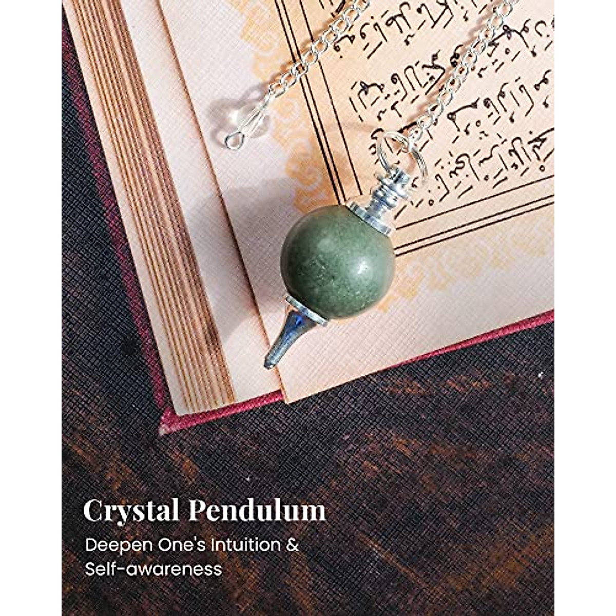Green Jade - Dowsing Pendulum - Crystal Pendulums - Divination Tools - Healing Crystals - Celtic Pendulum - Scrying Crystal - Reiki Supplies - Crystal Gift