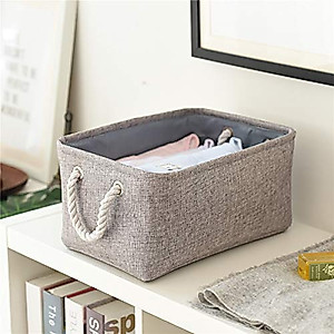 TheWarmHome Large Storage Bins- Storage Baskets for Organizing Shelves, Basket Organizer for Closet Bookshelf Dog Toy Nursery Baby Clothes Laundry Home Organization, Fabric Storage Cubes W/Handles