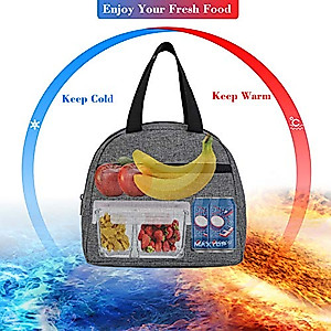 MAXTOP Lunch Bag Women,Insulated Thermal Lunch Box Bag for men With Front Pocket and Inner Mesh pocket, Cooler Tote Bag Gifts for Adults Women Men Work Nurse Picnic Beach Park