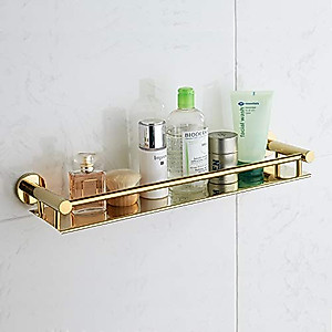 BGL Stainless Steel 304 Shelf Bathroom Shelf 19.6 Inch Wall Mount (Gold)