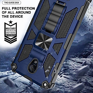 Ailiber Case for AT&T Fusion Z (V340U), Motivate (V341U) Case with Screen Protector Tempered Glass, for Magnetic Car Mount, Kickstand Holder, Rugged Shockproof Armor Phone Cover for AT&T Motivate-Blue