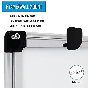 MasterVision Magnetic Dry Erase Monthly Calendar Planner Push Pin Corkboard Combo with Marker Tray, 24" x 36", Gray Plastic Frame, White, MB0707186P