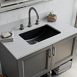 Lexicon Quartz Composite Rectangle Vanity Sink - Black