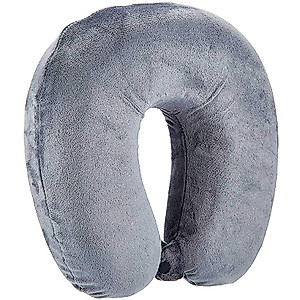 Swarg Homes Super Comfy Grey Neck Pillow Rest Cushion for Travel in Flight car Train Airplane for Sleeping for Men and Women for Comfort in Neck at Office and Home
