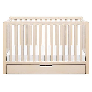 Carter's by DaVinci Colby 4-in-1 Convertible Crib with Trundle Drawer in Washed Natural, Greenguard Gold Certified, Undercrib Storage